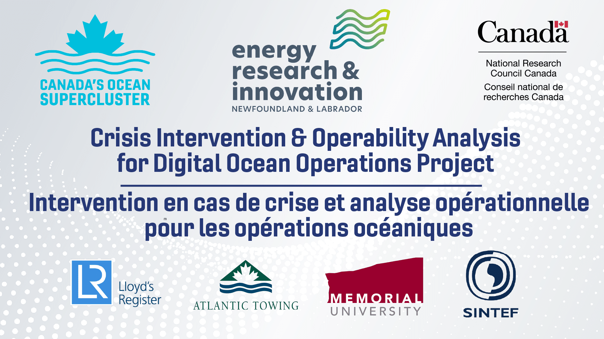 Canada’s Ocean Supercluster announces $471K Crisis Intervention & Operability Analysis for ...